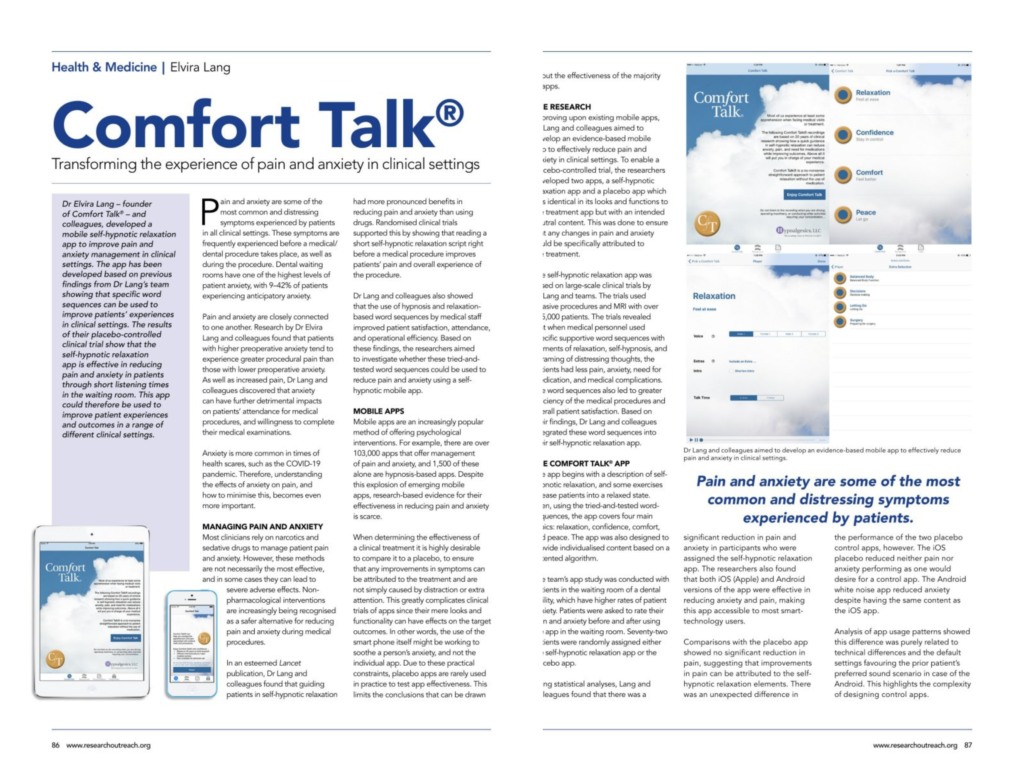 The Comfort Talk App Featured in Research Outreach Publication ...